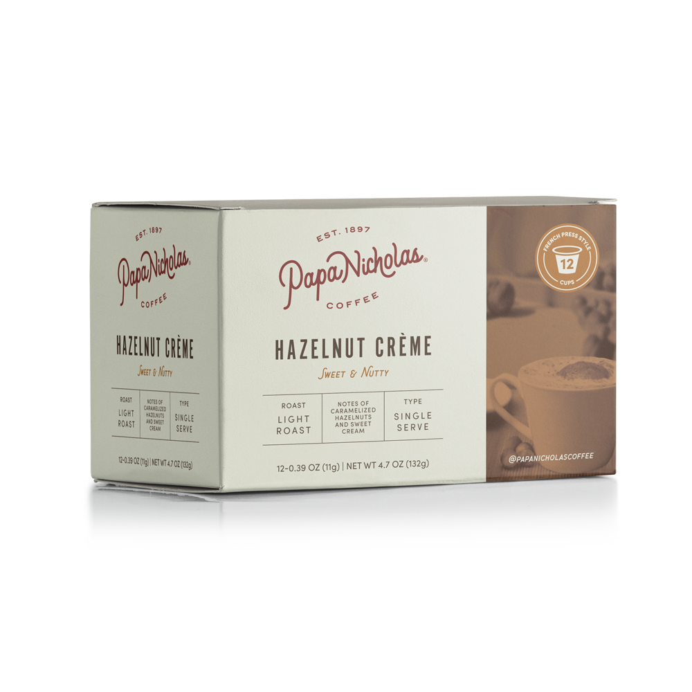 Hazelnut Crème Single-Serve Cups | PapaNicholas Coffee